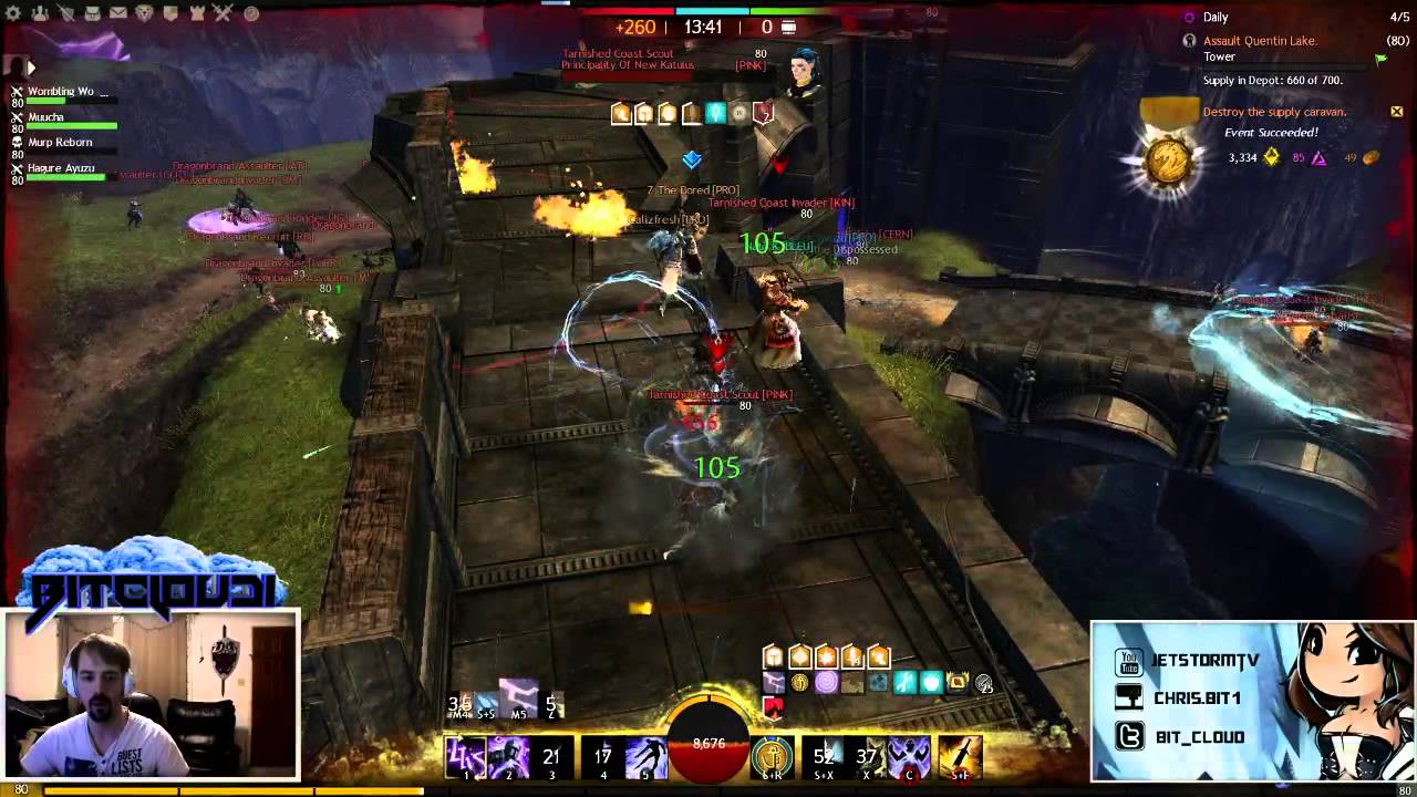 Guild Wars 2 - Level 80 Elementalist WvWvW PvP! Quentin Lake Three-Way ...