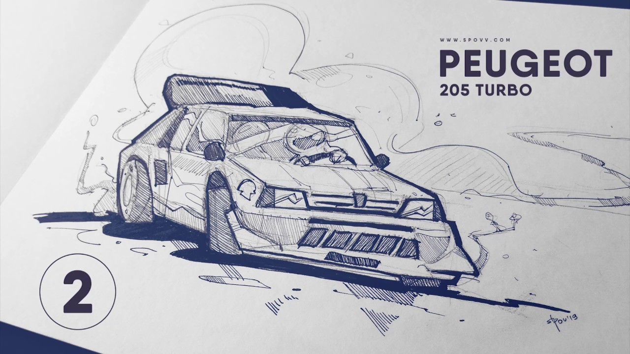 Peugeot 205 - Illustration Process - Part 2 - YouTube