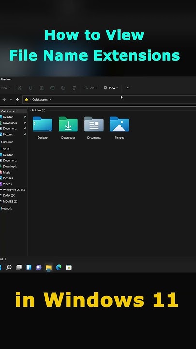 #Shorts | How to Show File Name Extensions | Display File Name ...