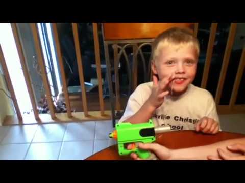 Kid gets tooth yanked out with nerf gun - YouTube