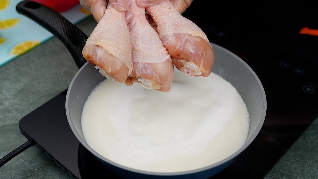 Secret Revealed ! Chicken legs in milk, breaded and fried. - YouTube