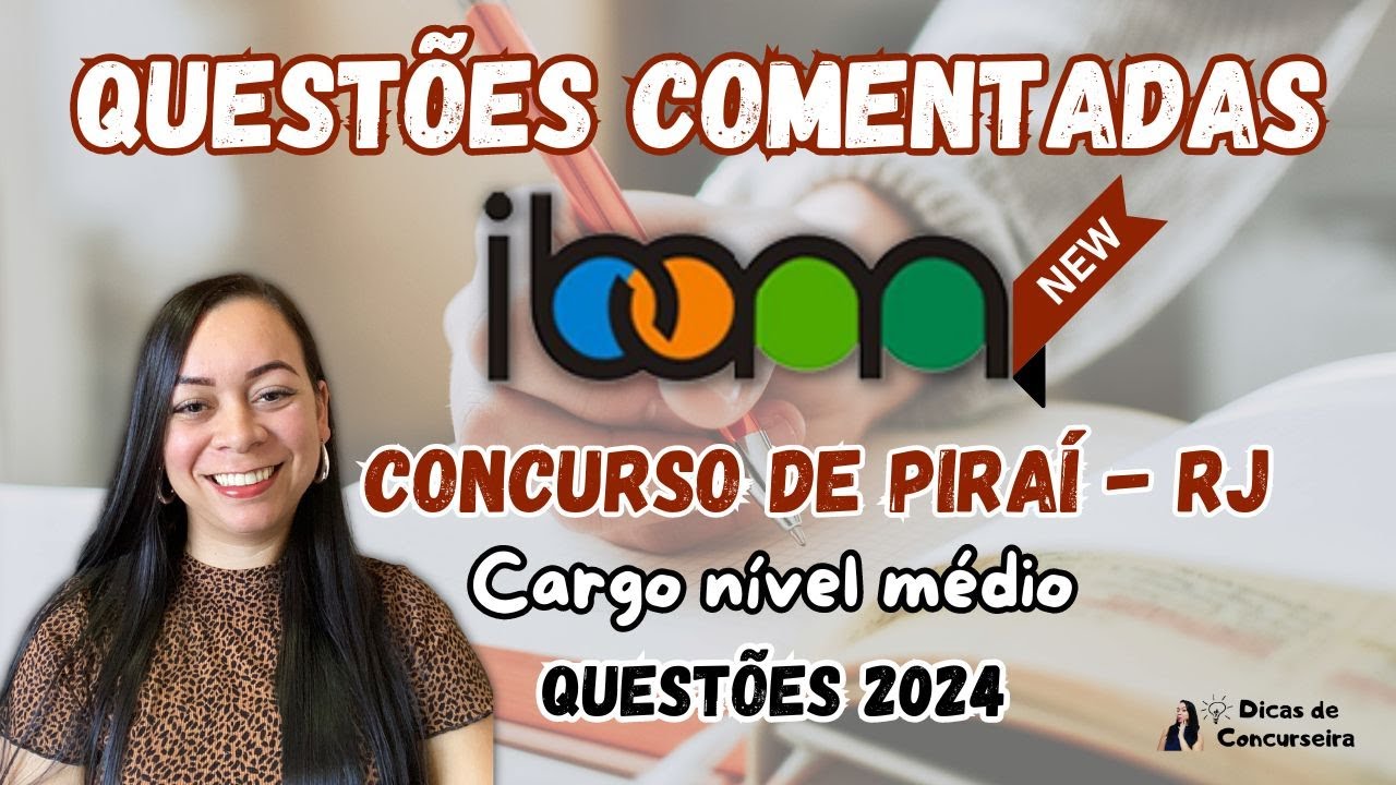 Questões IBAM 2024 - Nível Médio | Concurso Piraí-RJ - YouTube