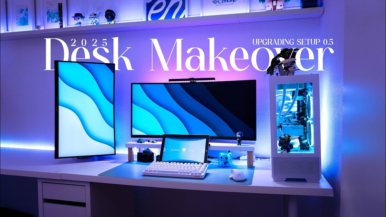 Desk setup makeover in 2025 | Upgrading monitor & DIY desk shelf IKEA ...