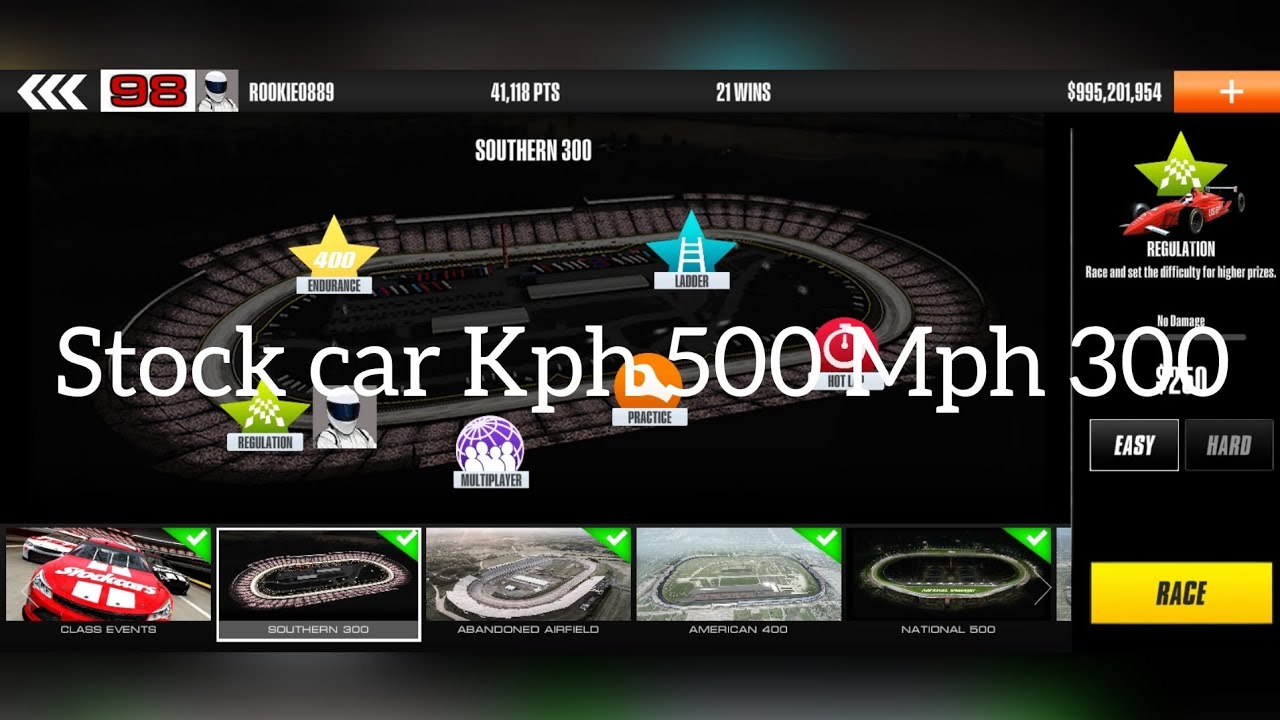 Stock Car Kph 500 Mph 300 - YouTube