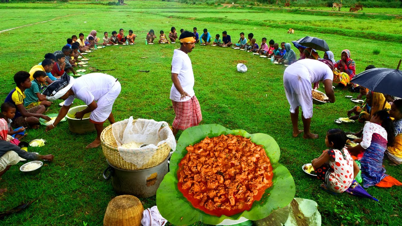 Village Full Lunch Rice, Dahi Chicken, Note Shag Fry, Mung Daal ...