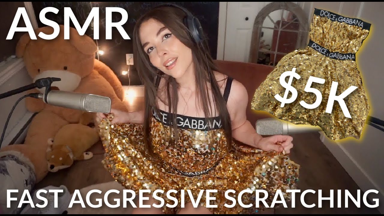 ASMR Fast Aggressive Scratching of $5000 Designer Dress - YouTube