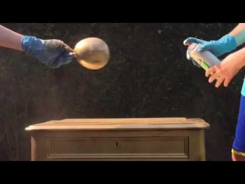 Spray painting a helium balloon gold-lol - YouTube