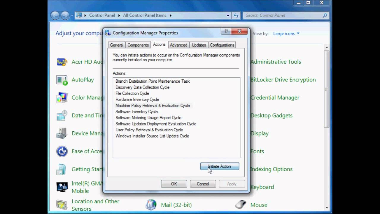 Refreshing the SCCM client configuration - YouTube