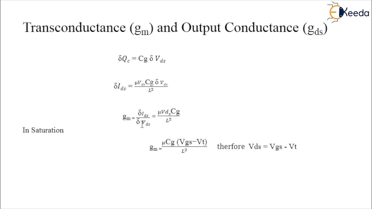 Transconductance Gm Output Conductance Gds And Figure Of Merit Youtube