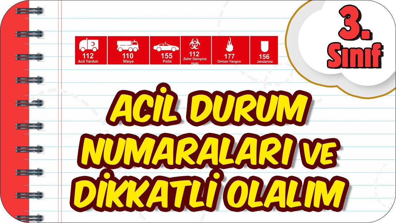 Acil Durum Numaraları ve Dikkatli Olalım 🔺 3.Sınıf Hayat Bilgisi #2023 ...