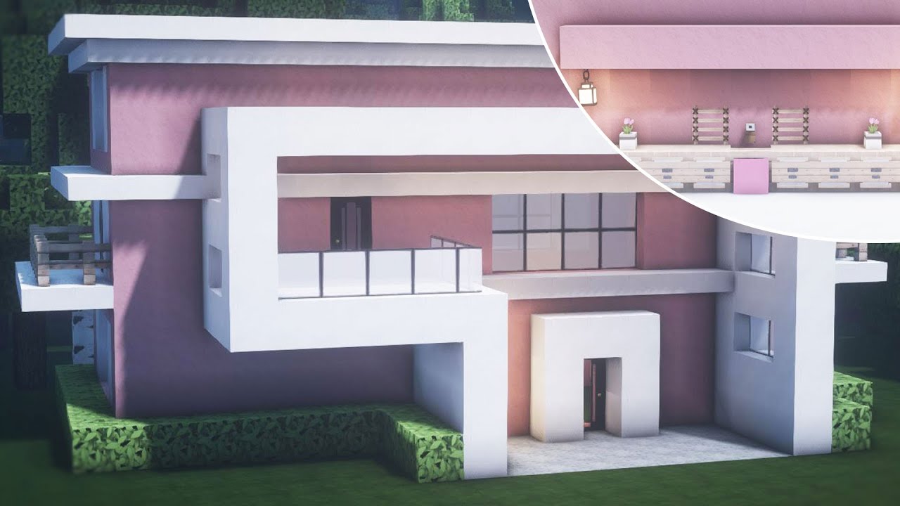 Minecraft 🌸 Large Modern House Interior Tutorial - YouTube