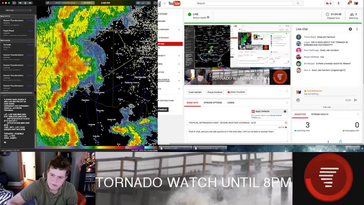 TROPICAL DEPRESSION CINDY - SEVERE WEATHER COVERAGE - 6/23 - YouTube