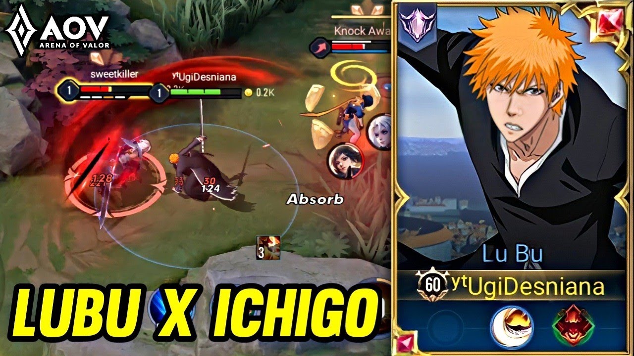 AoV : NEW SKIN LUBU ICHIGO KUROSAKI | AOV X BLEACH - ARENA OF VALOR ...