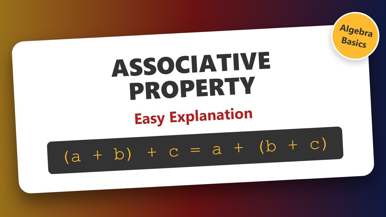 Understanding the Associative Property of Real Numbers | Algebra Basics ...