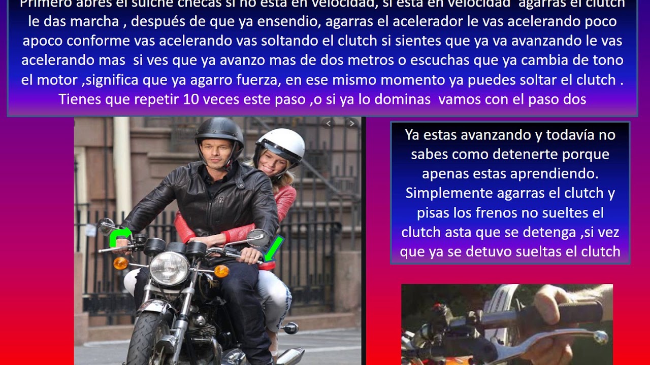 como aprender a manejar la moto - YouTube