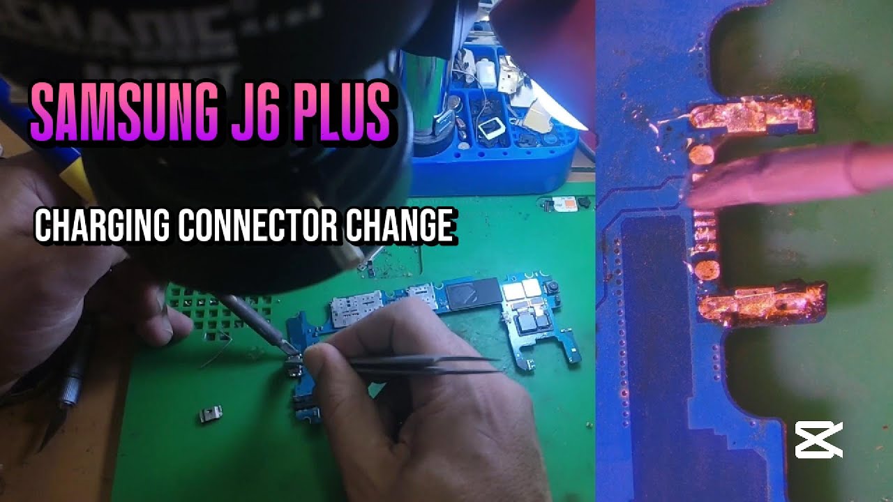 Replacing charging connector Samsung galaxy j6+ - YouTube