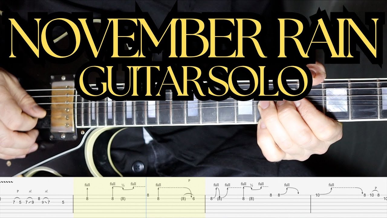 November Rain Guitar Solo tutorial - Guns N´Roses guitar lesson - TABS ...