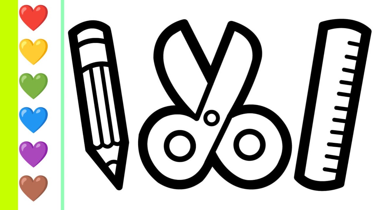 How to draw learning and coloring tools for kids? - YouTube