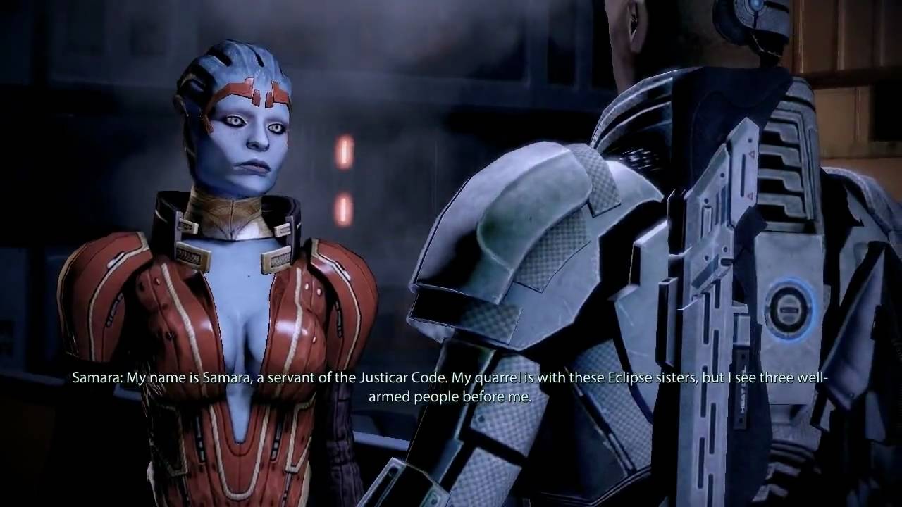 Mass Effect 2: Justicar Samara's Entrance - YouTube