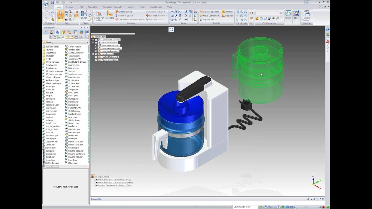 Solid Edge ST6 Add from Pathfinder - YouTube