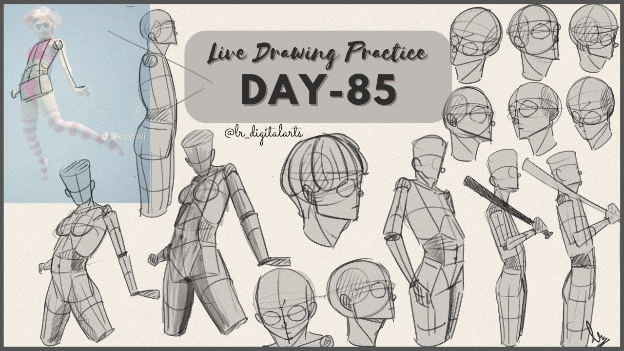DAY 85 | Figure Drawing Practice | Gesture drawing | Drawing live ...