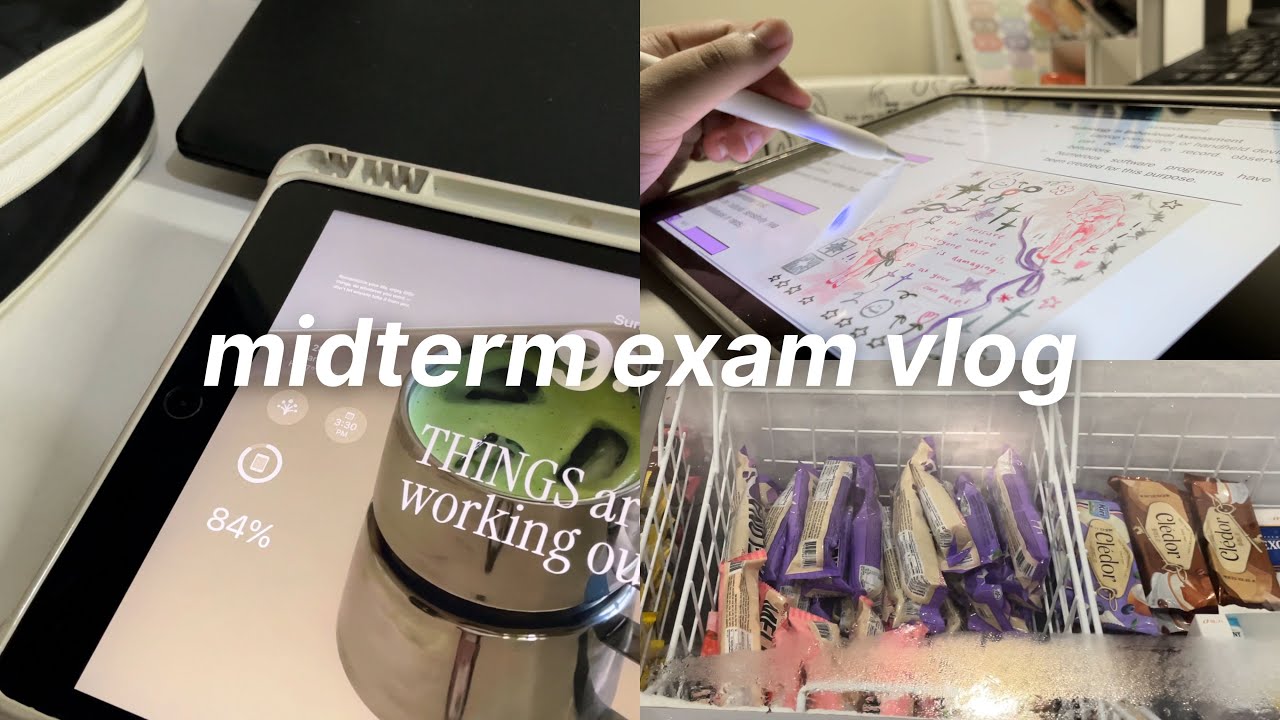 productive midterm exam week | study vlog 📄 cafe study, 72 hrs review ...