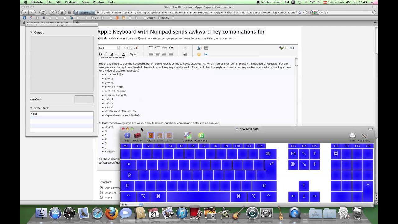 Apple Keyboard awkward behavior Ukele Inspector - YouTube