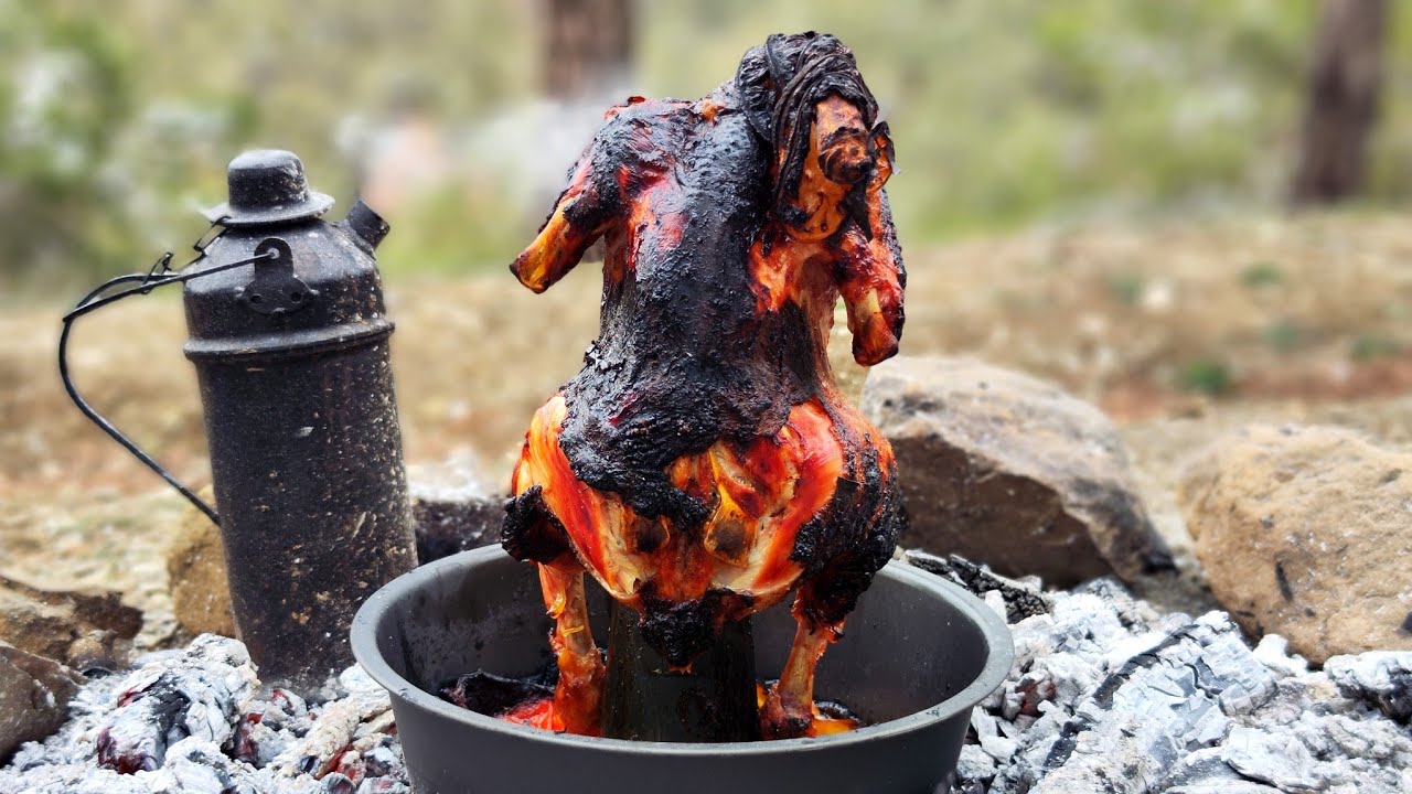 Cooking Tin Chicken In Nature | Bushcraft Style Cooking - YouTube