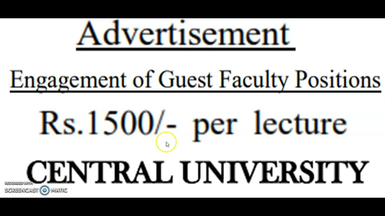 Faculty Recruitment Notification in Govt. Colleges with Only PG | Rs 1500 per lecture | Rs ...