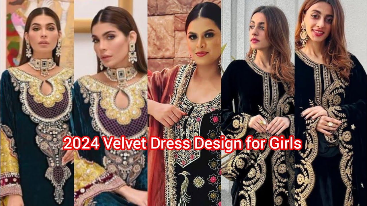 🥶Latest Velvet Dress Design for Girls | Velvet Dress Design for Wedding ...
