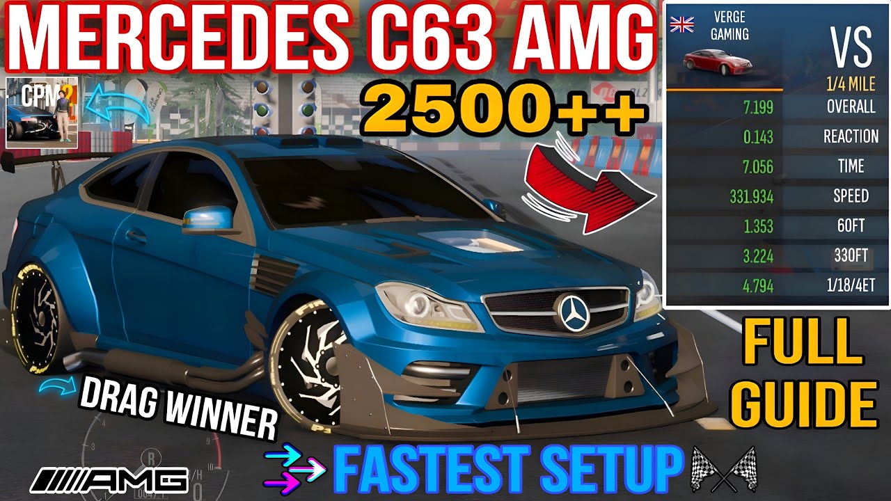 🚀 Mercedes C63 AMG 2500++ HP INSANE Drag Tune in Car Parking ...