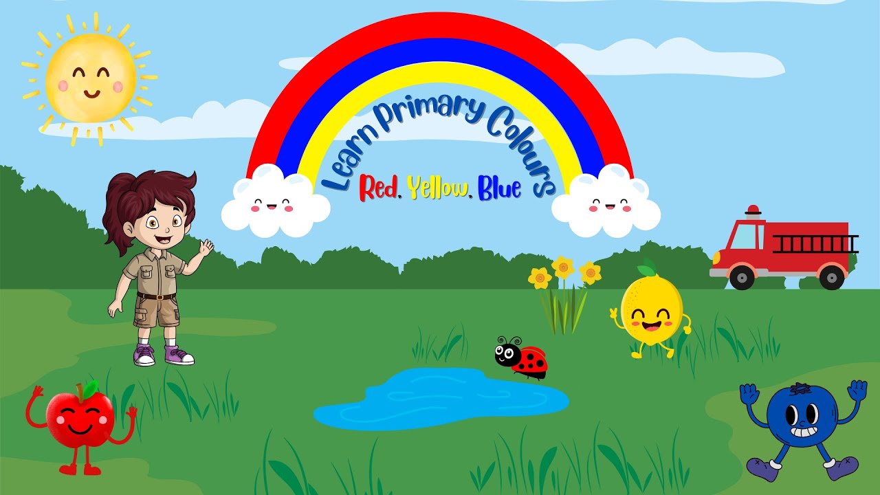Learn the 3 Primary Colours | Red Blue and Yellow Song - YouTube