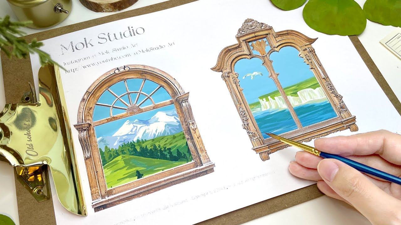 Easy Studio Ghibli Aesthetic Scenery Painting / Mini Relaxing Gouache ...