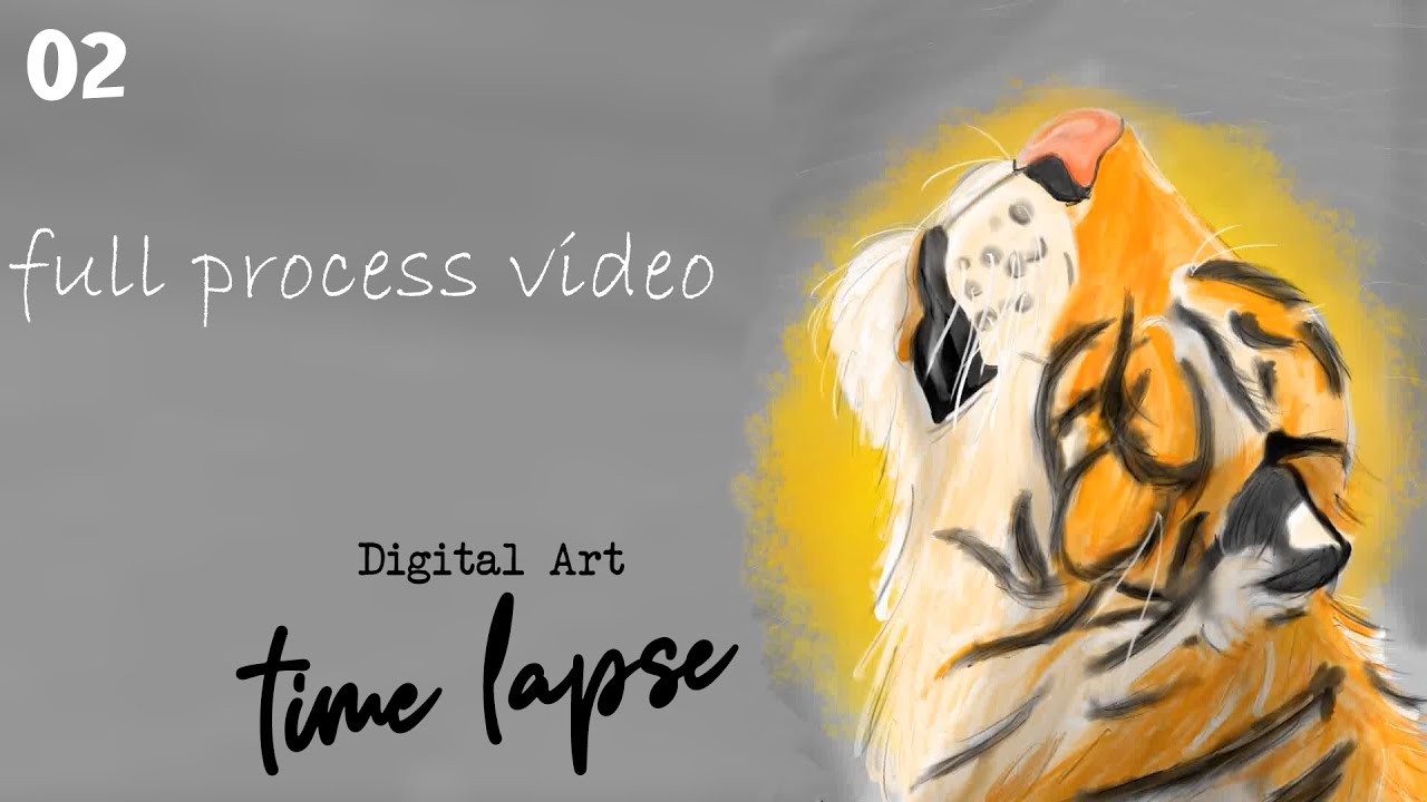 Tiger Digital Painting / Adobe Fresco 02 - YouTube