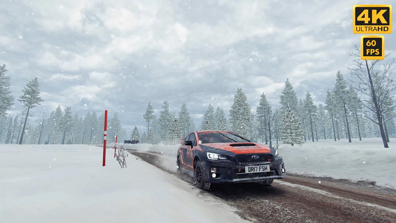 Dirt 4 Gameplay 4K UltraHD 60FPS | Subaru WRX STI NR4 | Snowfall - YouTube
