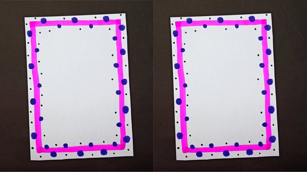 Easy blue and pink border design for copy | Front page decoration for ...