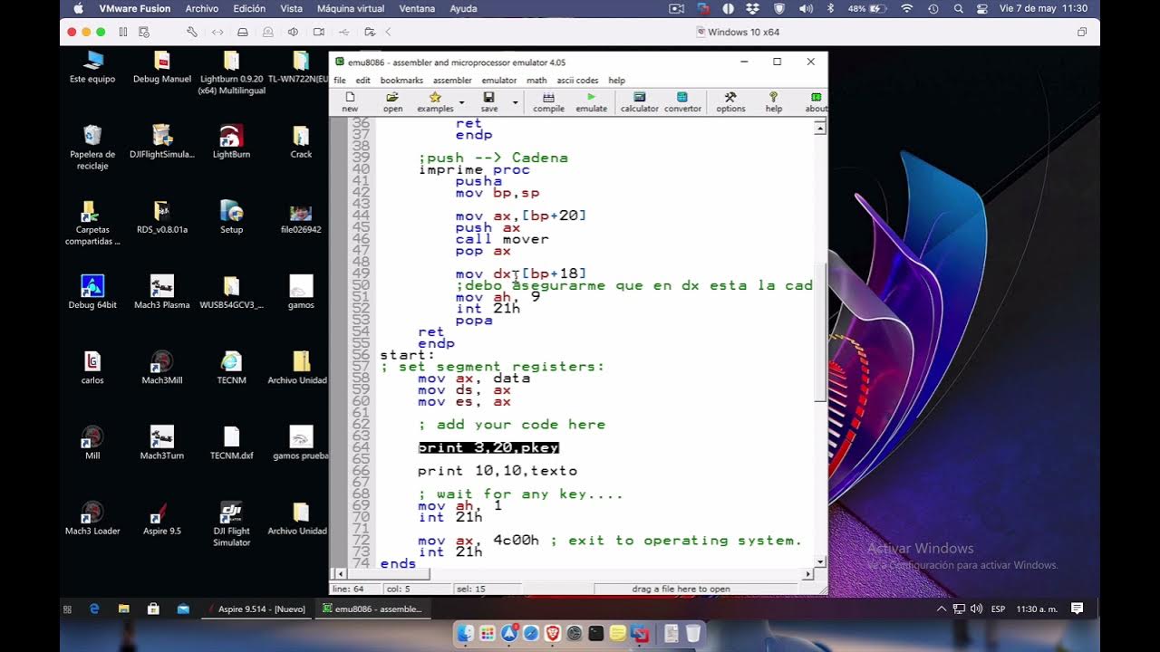 Macros y procedimientos en conjunto en Ensamblador - YouTube