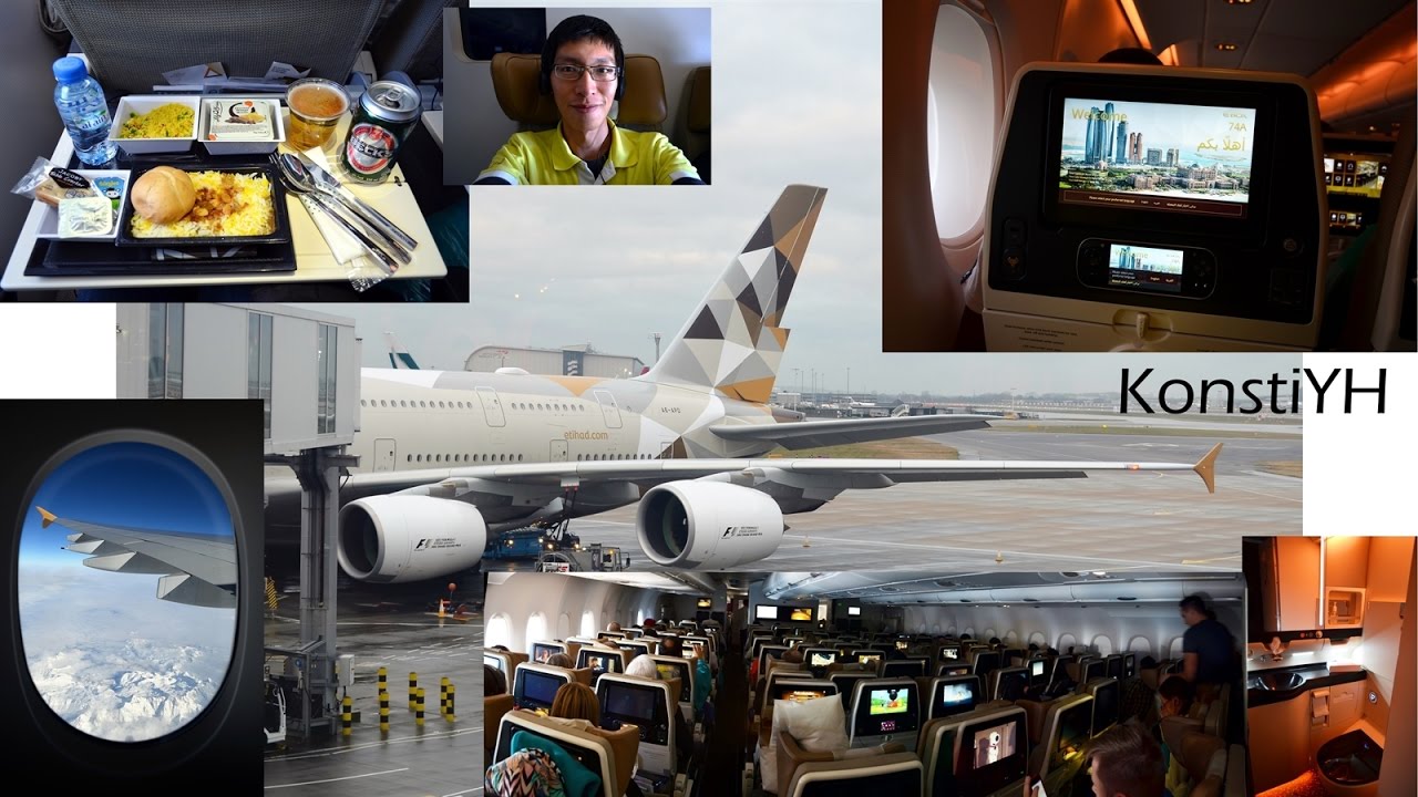 Etihad A380 Flight Review : EY12 London to Abu Dhabi by KonstiYH - YouTube