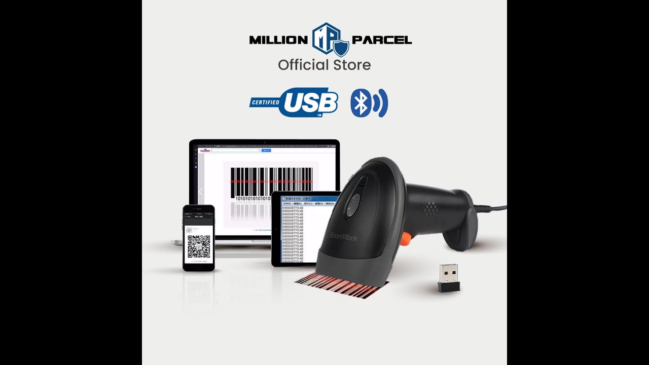 SoonMark 1D2D Barcode Scanner - YouTube