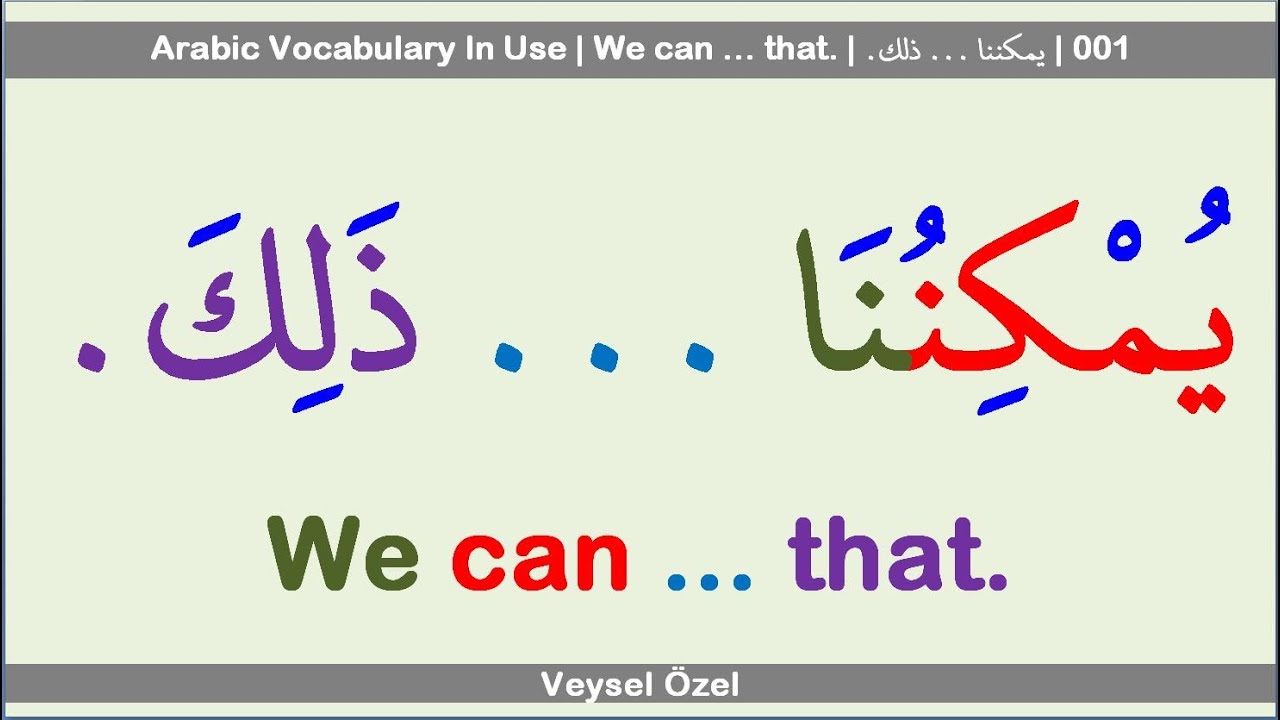 Arabic Vocabulary In Use | We can … that. | (يمكننا ... ذلك.) | 001 # ...
