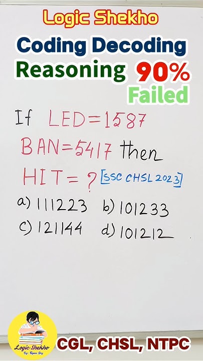 Coding Decoding Tricks Reasoning Tricks Codingdecoding Reasoning Shorttricks Logicshekho