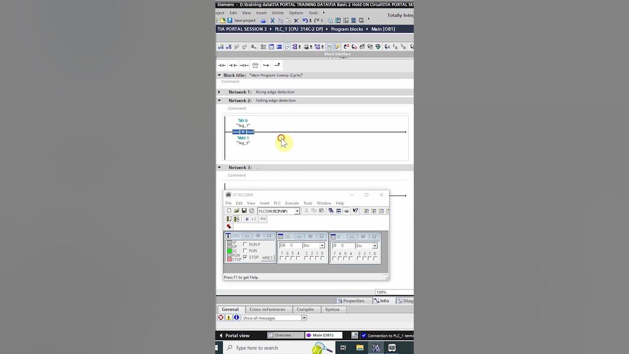 TIA Portal Training Session# 3.2 How to detect falling edge in the ...