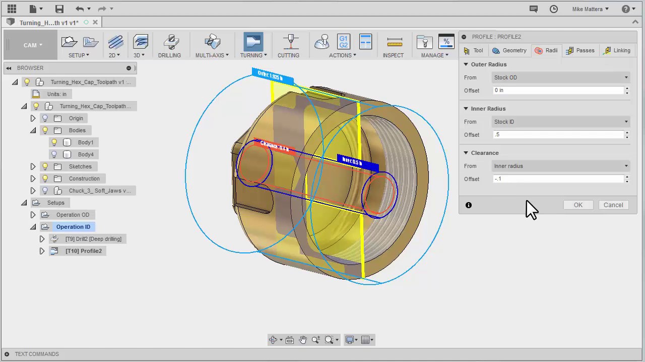 Fusion CAM Live Turning Series 10 - Drill, Rough & Finish - YouTube