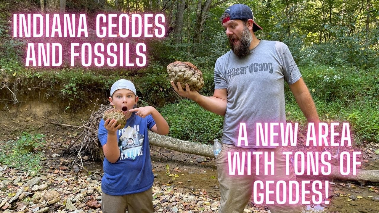 Exploring an Indiana creek - new areas with loads of geodes ...