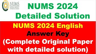Nums English 2024 Complete Original Paper Nums 2024 Nums Answer Key ...
