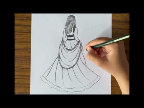 How to draw a beautiful traditional girl ||very easy pencil drawing ...