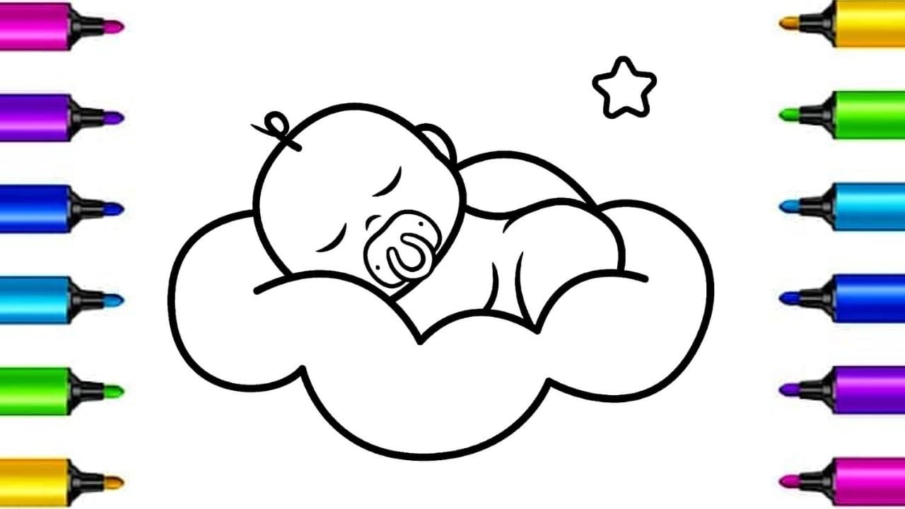 how to draw baby sleeping | Baby Drawing Easy | Simple Easy Baby ...