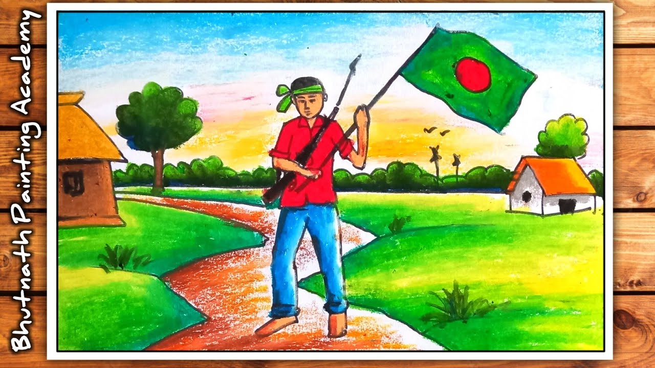 bangladesh independence day drawing||Bangladesh day poster painting ...