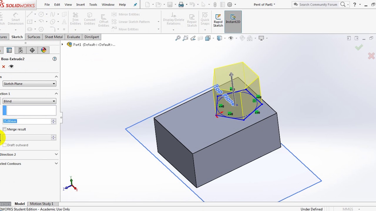 SolidWorks Editing fillet & Shelled basic shape Step 7 - YouTube