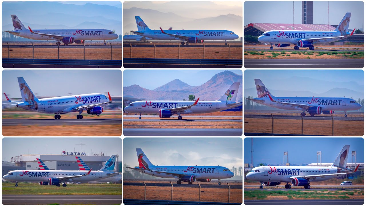 JetSMART beautiful liveries at Santiago airport - YouTube